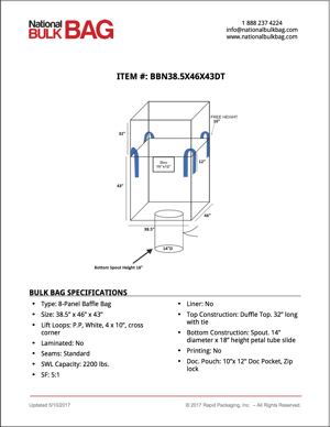 Download Our Food Grade Bulk Bag Spec Sheets!